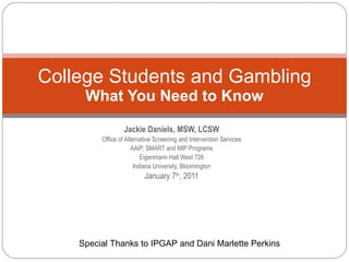 College Students and gambling | PPT