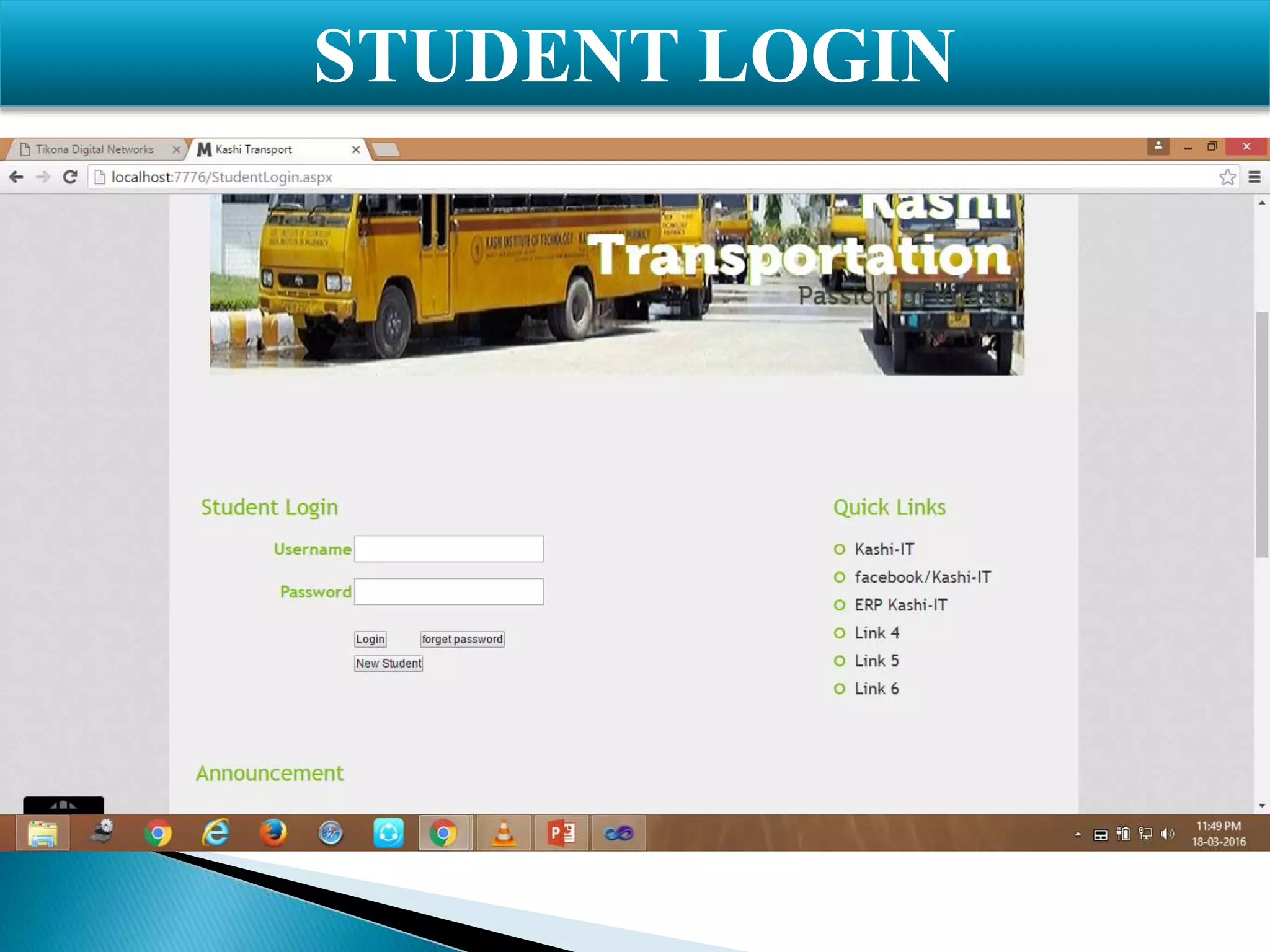 College transport management system | PPTX