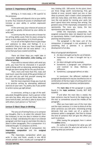 College writing: Importance of Writing and Basic Steps in Writing ...
