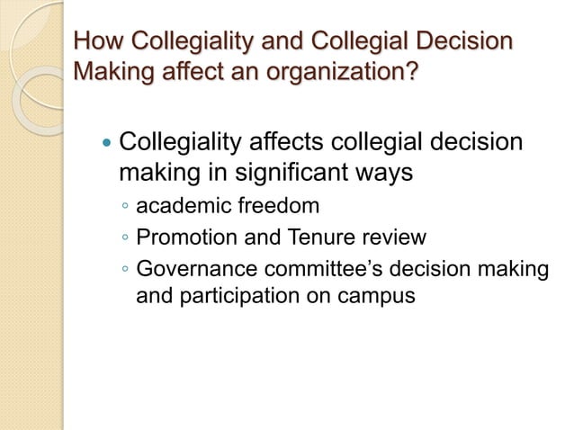 collegial models.pptx | Business | Business and Finance