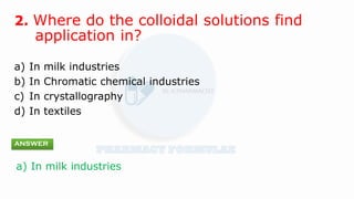 COLLOIDAL DISPERSION MCQs | PHYSICAL PHARMACY | PDF
