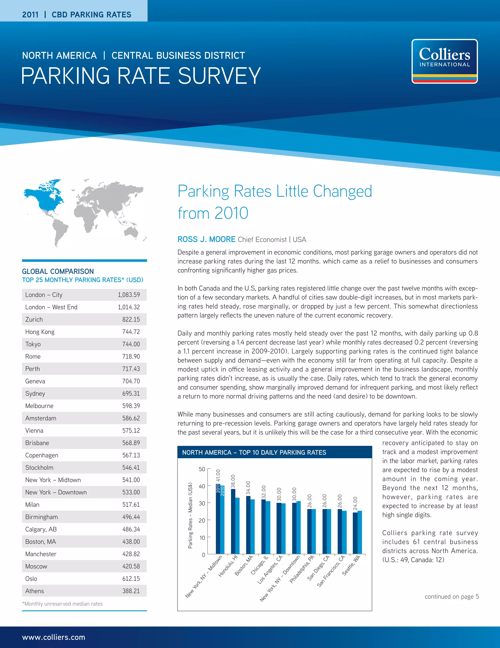 Colliers parking rate survey 2011 | PDF
