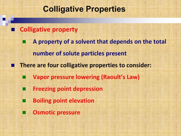 Colligative properties | PPT | Chemistry | Science