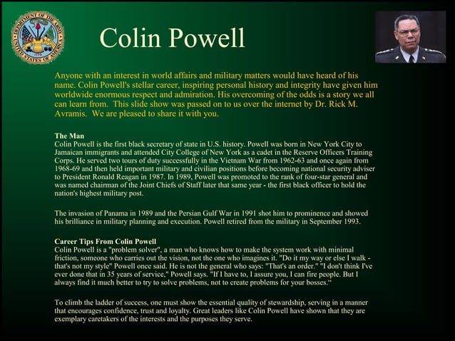 Colin Powell on Leadership - Think Big! | PPT