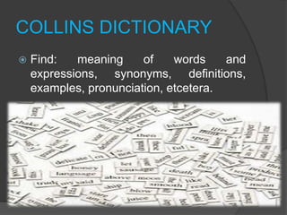 Collins dicctionary | PPTX