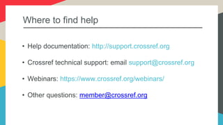 Help and support from Crossref | PPT