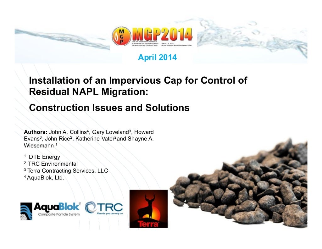 Installation of an Impervious Cap for Control of Residual NAPL ...