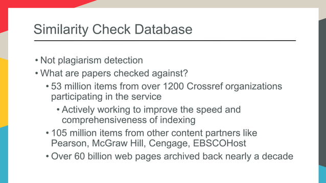 Managing plagiarism: Similarity Check | PPT