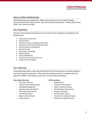 Collins McNicholas National Salary Survey 2012 | PDF