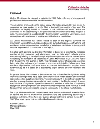 Collins McNicholas National Salary Survey 2012 | PDF