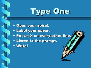 Collins Type 1 & 2 Writing | PPT