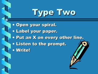 Collins Type 1 & 2 Writing | PPT