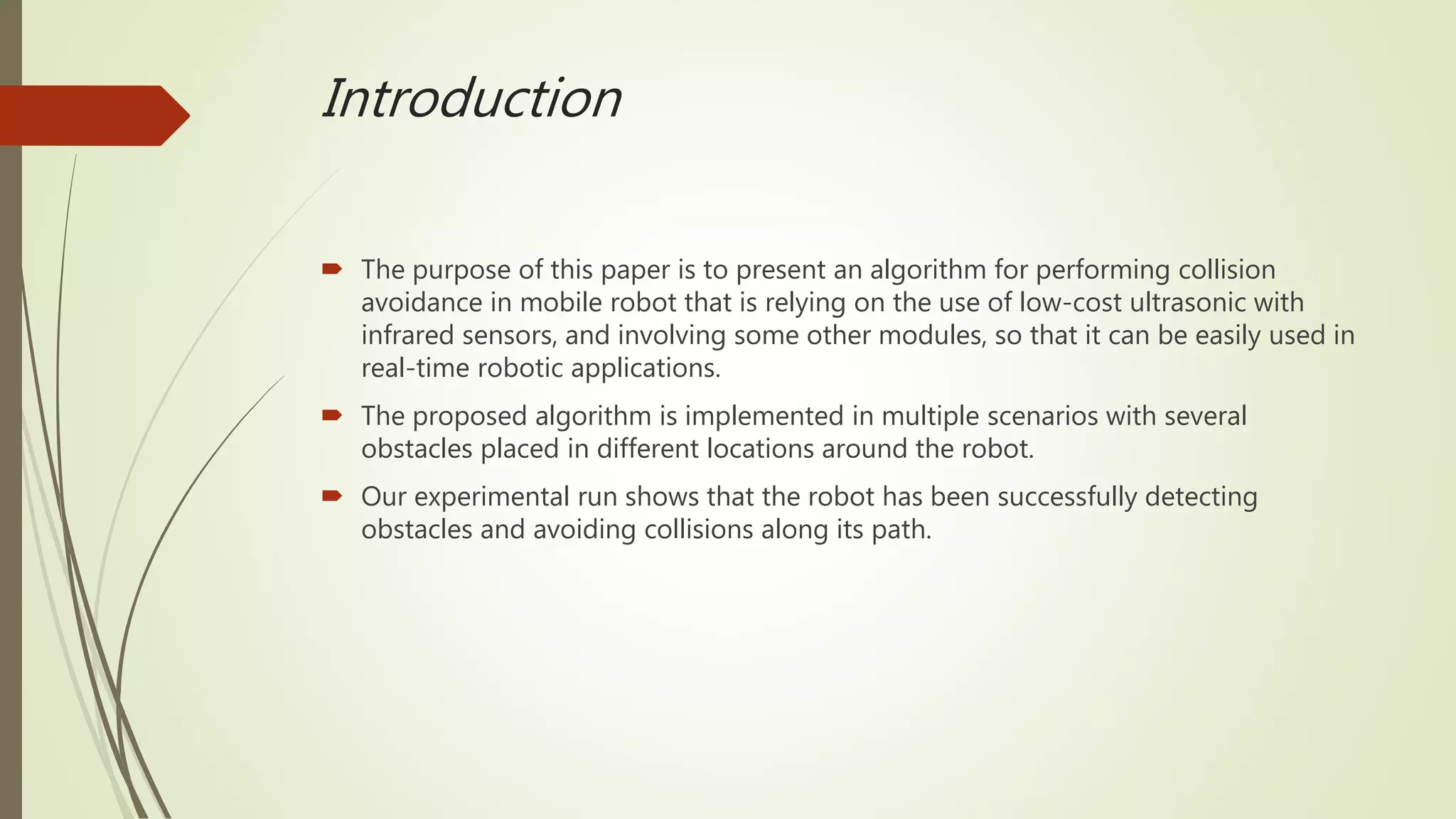 Collision detector and avoidance robot | PPTX