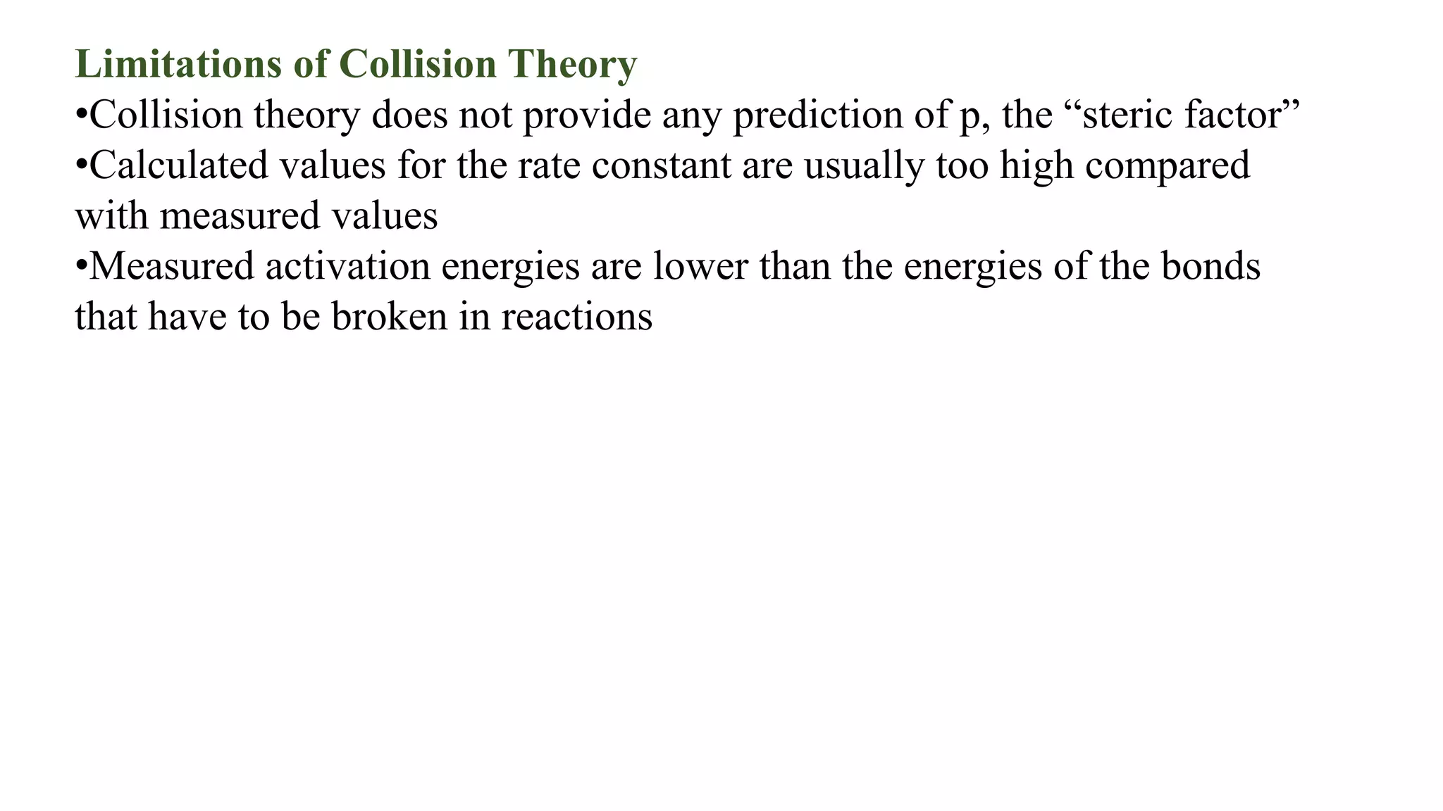 Collision theory and transition state theory | PDF