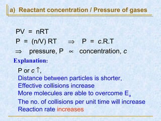 reaction kinetic . collision theory a level | PPT