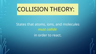 Collision Theory in physical chemistry of chemical kinetics | PPTX