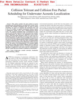Collision tolerant and collision free packet scheduling for underwater acoustic localization | PDF