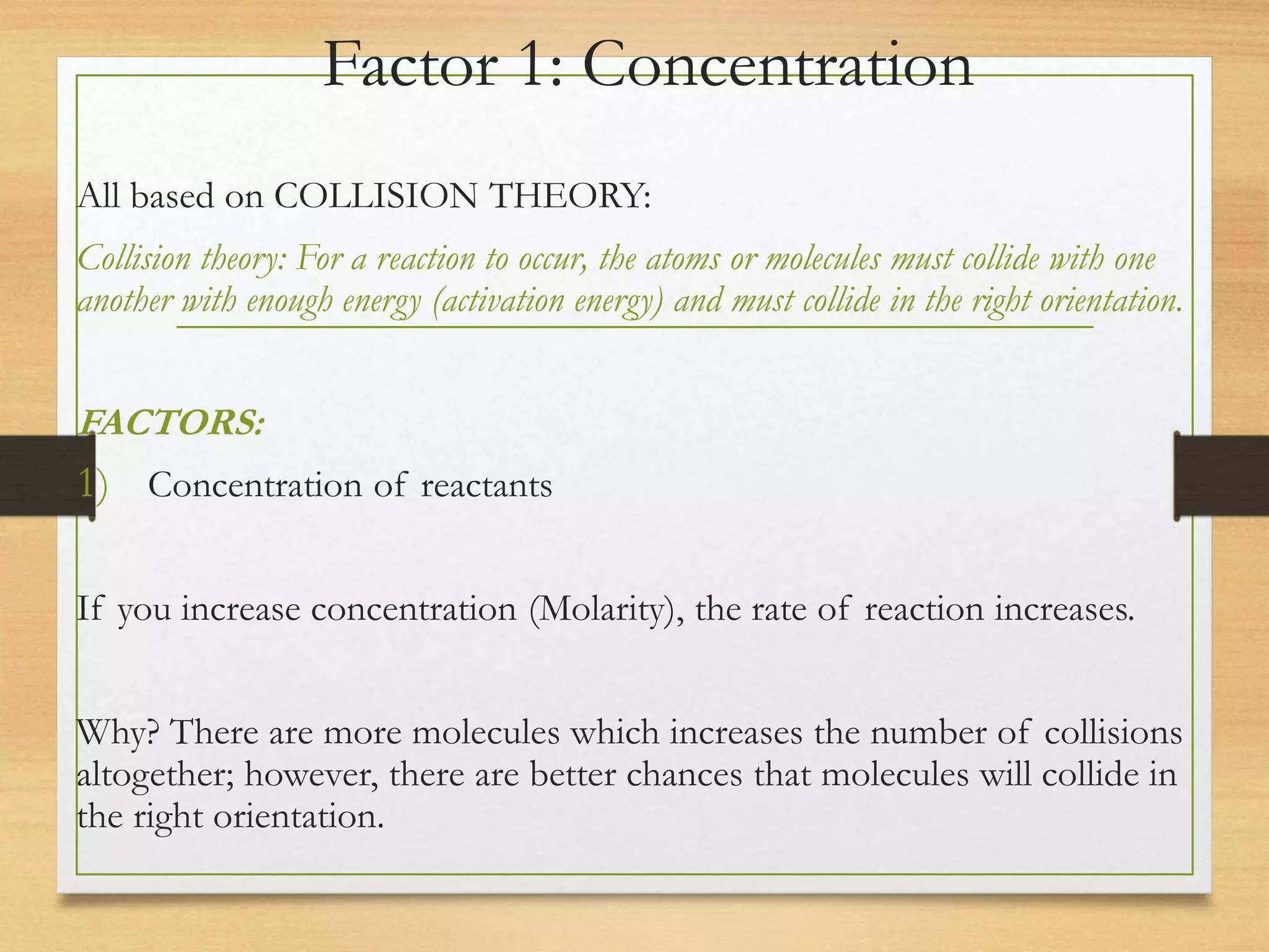 (ENZYME KINETICS)Collisn theory | PPT