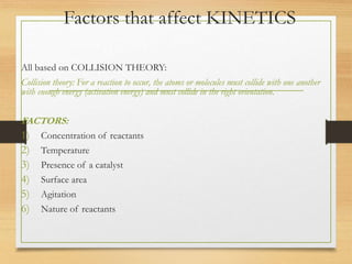 (ENZYME KINETICS)Collisn theory | PPTX