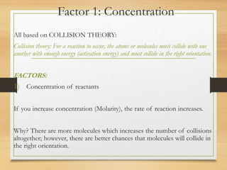 (ENZYME KINETICS)Collisn theory | PPT