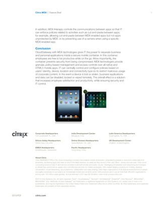 Citrix MDX Technologies Feature Brief | PDF
