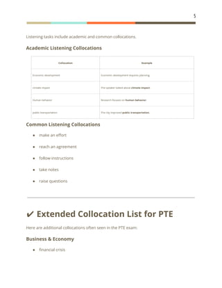 PTE Collocations List 2026 | Essential Collocation Guide for PTE | PDF