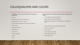 Collocations and Colloquialism.pptx | Food Movements | Food & Drink