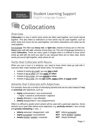 Collocations exercises | PDF