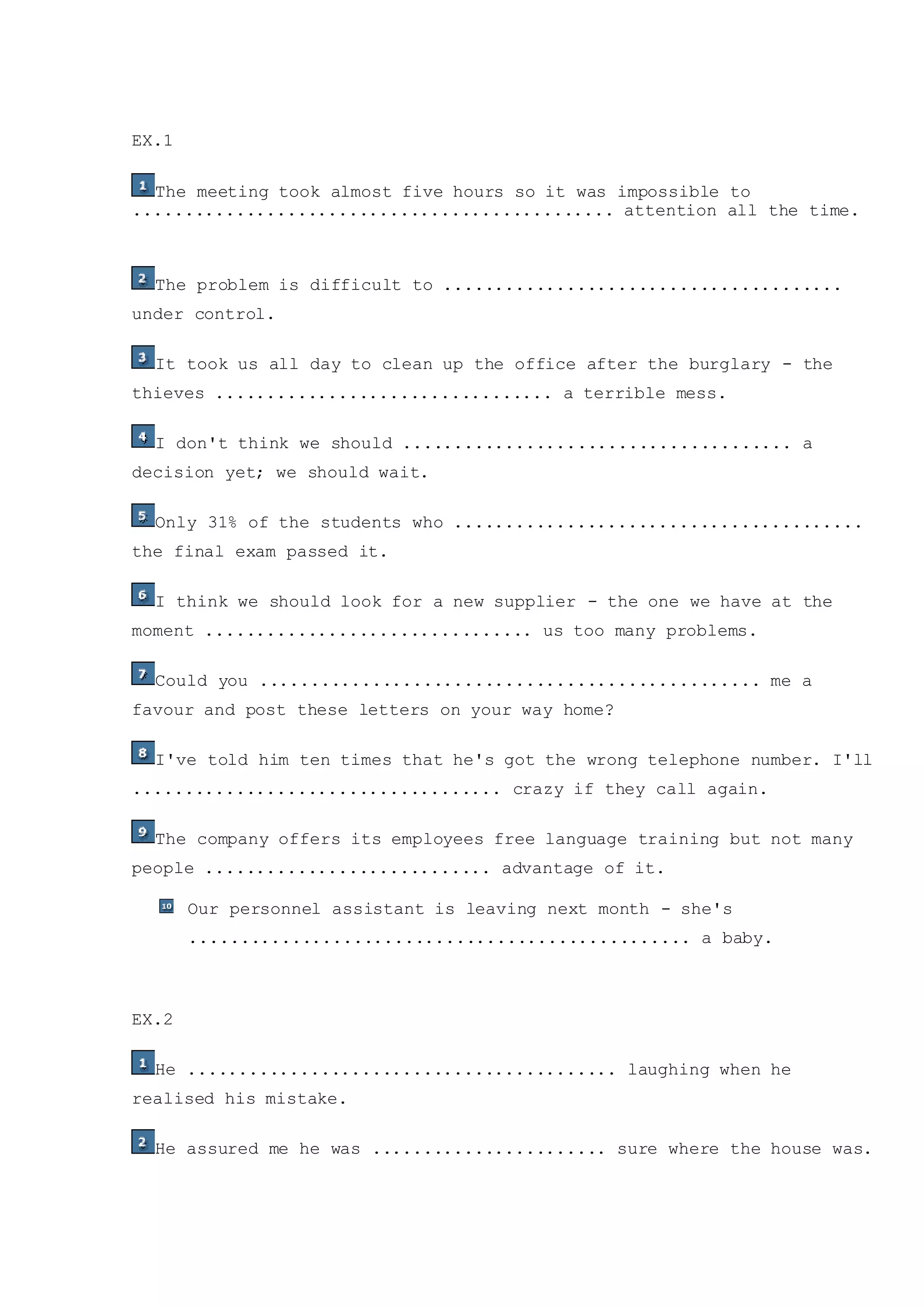 Collocations exercises and answers | DOCX
