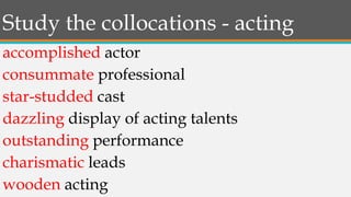 Collocations for films and the cinema | PPT