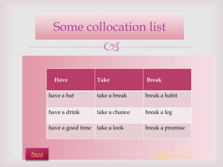 Collocations pp | PPTX