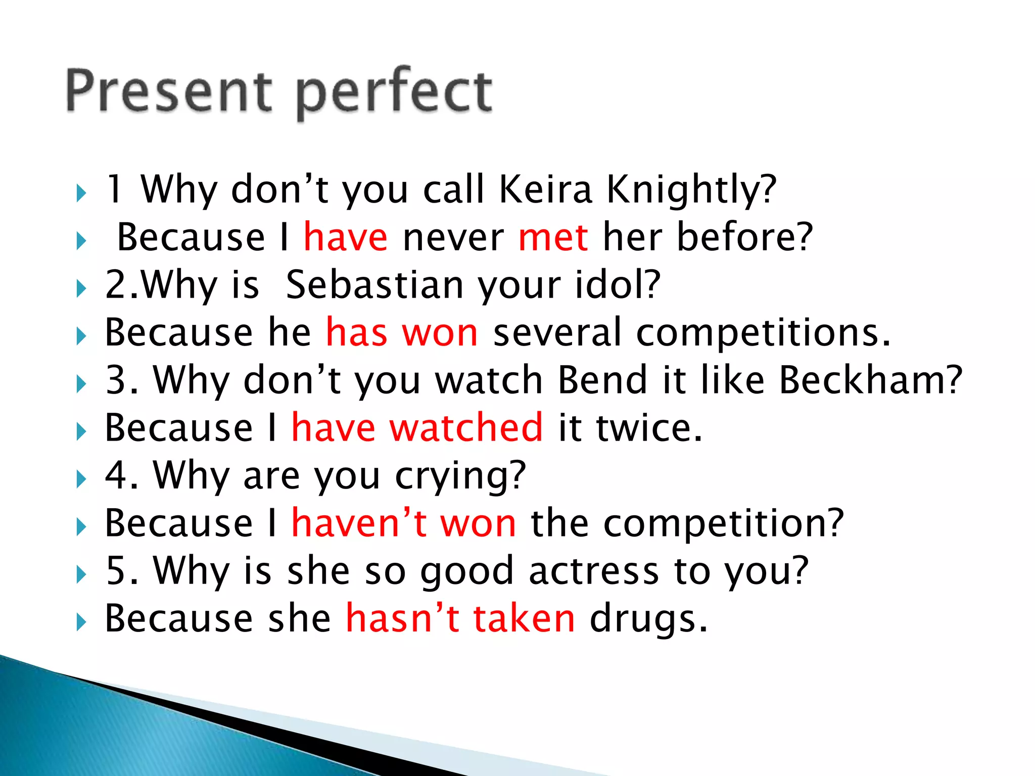 Collocations and present perfect | PPTX