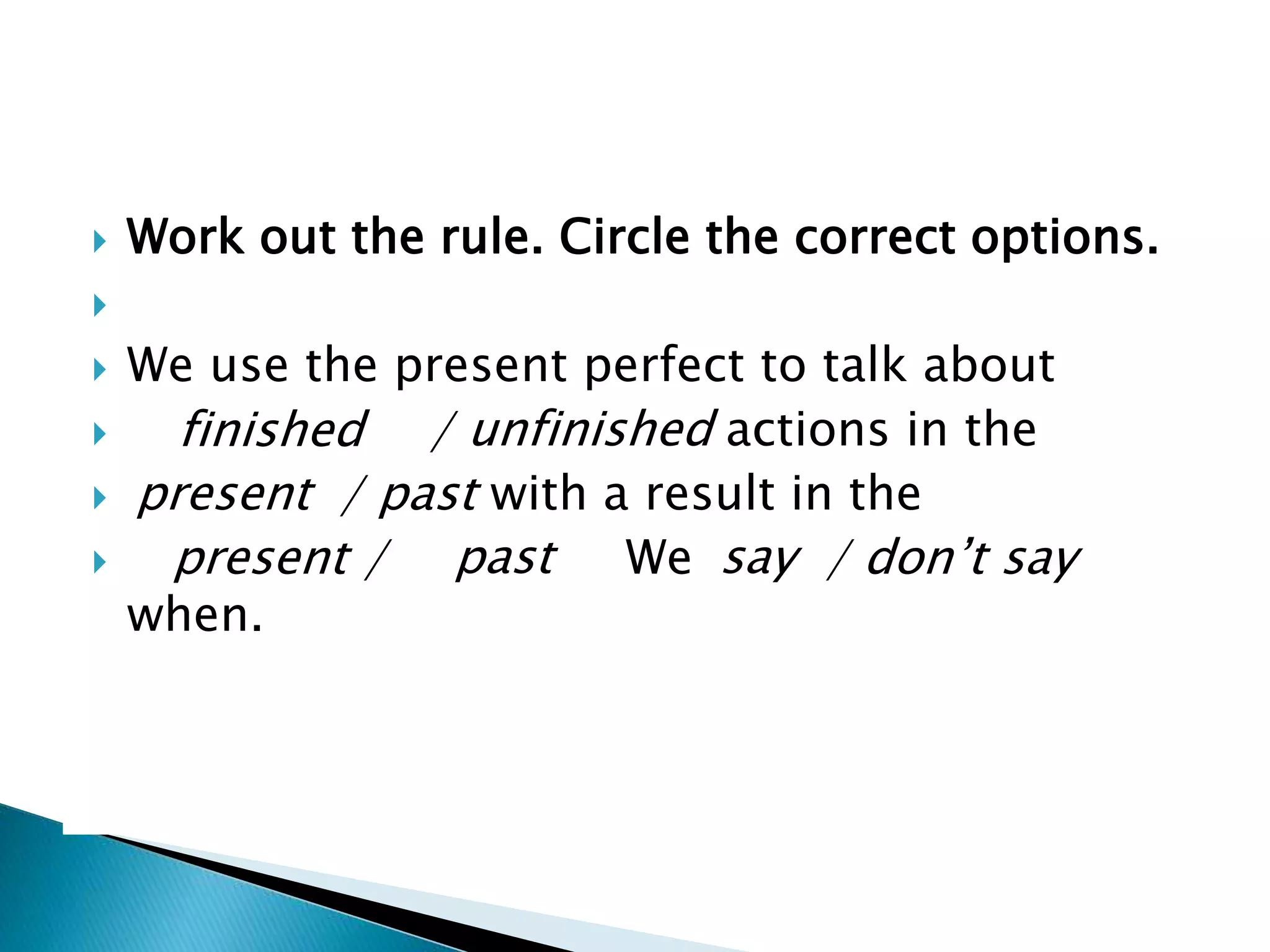 Collocations and present perfect | PPTX