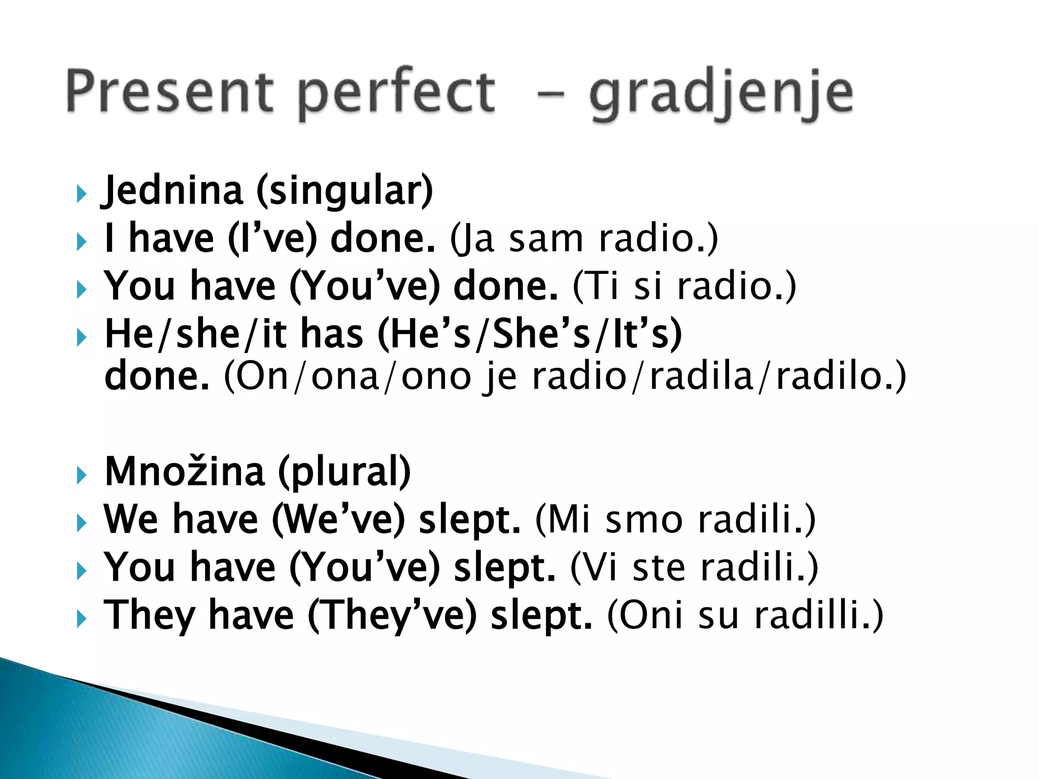 Collocations and present perfect | PPTX