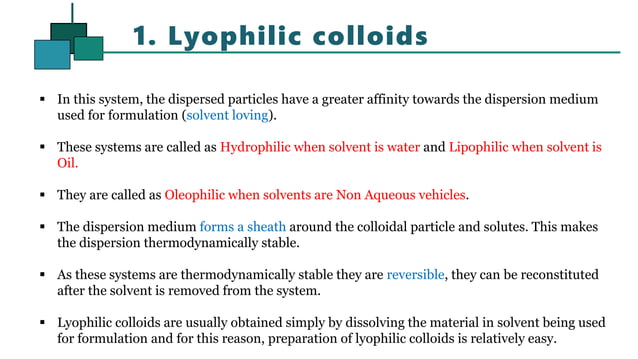 Colloidal Dispersion, Its Types and Method of Preparation | PPTX ...