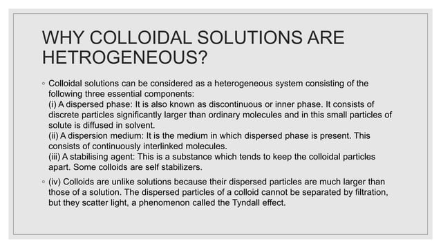 Colloidal solutions | PPTX