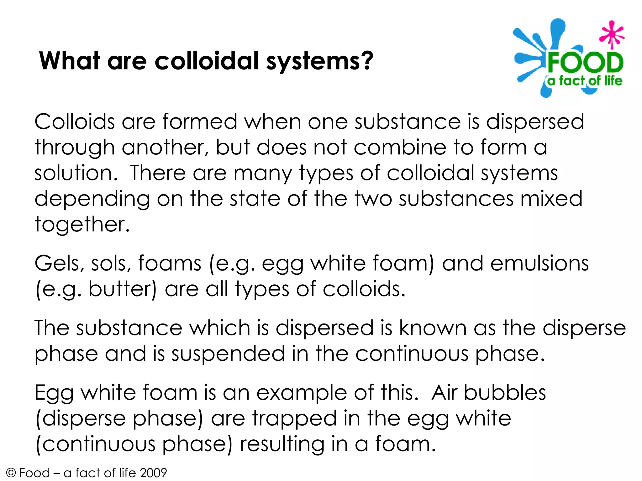 Colloidal system in food | PPT