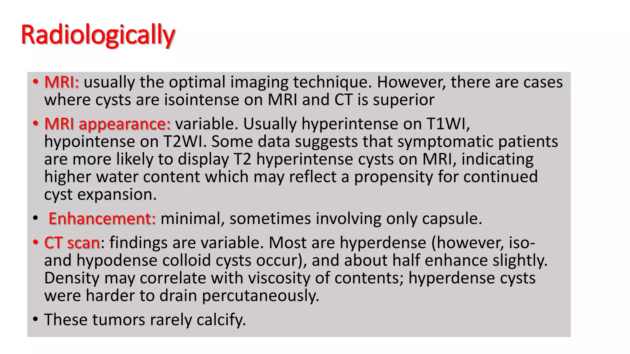 COLLOID CYST OF THE THIRD VENTRICLE .PPTX