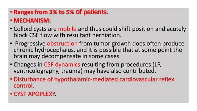 COLLOID CYST OF THE THIRD VENTRICLE .PPTX