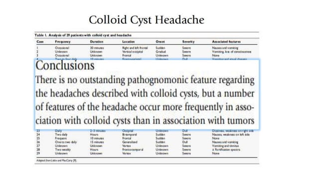 COLLOID CYST OF THE THIRD VENTRICLE .PPTX
