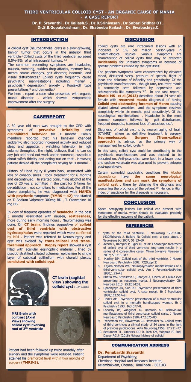 Third ventricular colloid cyst - An organic Cause of mania - A case ...