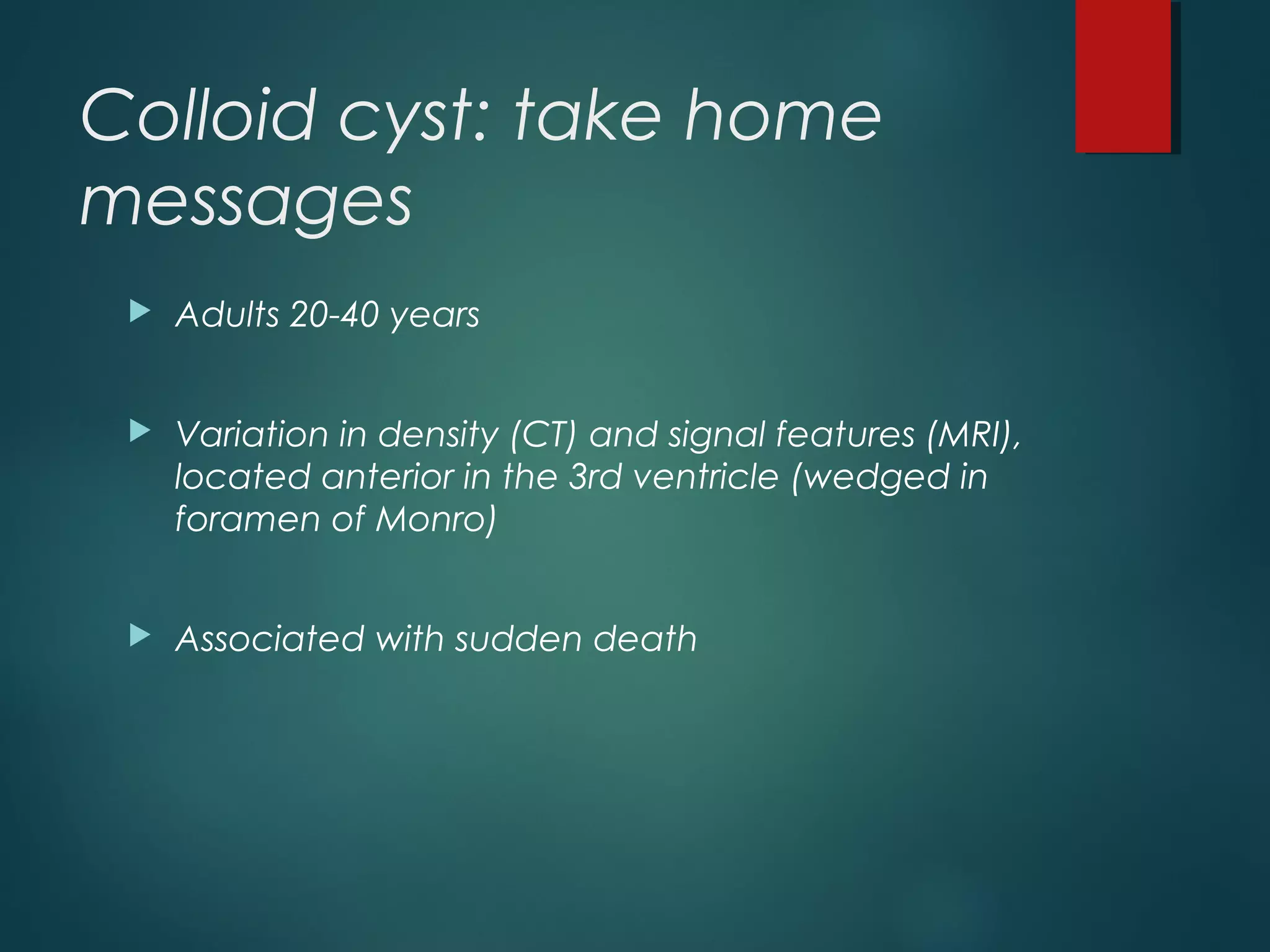 Symptomatical colloid cyst_Torfs | PPT