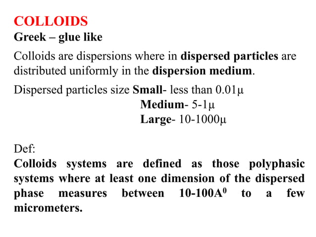 Colloids | PPTX | Chemistry | Science