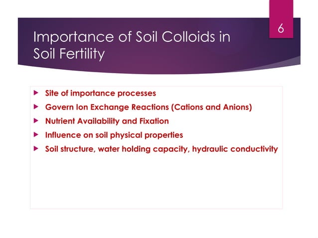 Colloidal properties of Soil and soil colloids | PPTX | Chemistry | Science