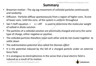 Colloids A Comprehensive Overview Lecture -10 | PDF