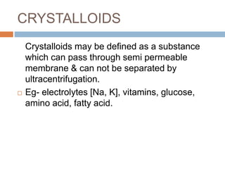 Colloids & Crystalloids | PPTX