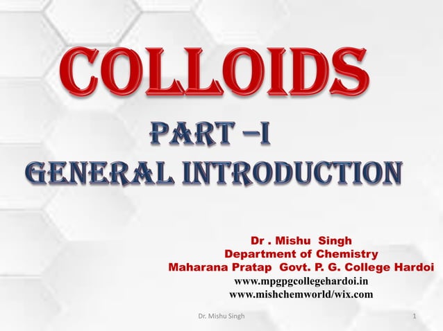 Colloids part 1 general introduction | PDF