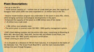 Vacational Trainning at SAIL (DSP) | PPTX