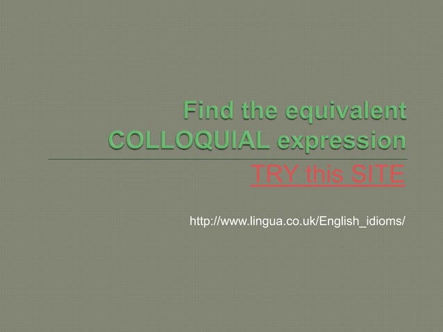 Colloquial | PPT