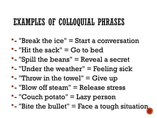colloquial words and phrases G8 , grammar | PPT